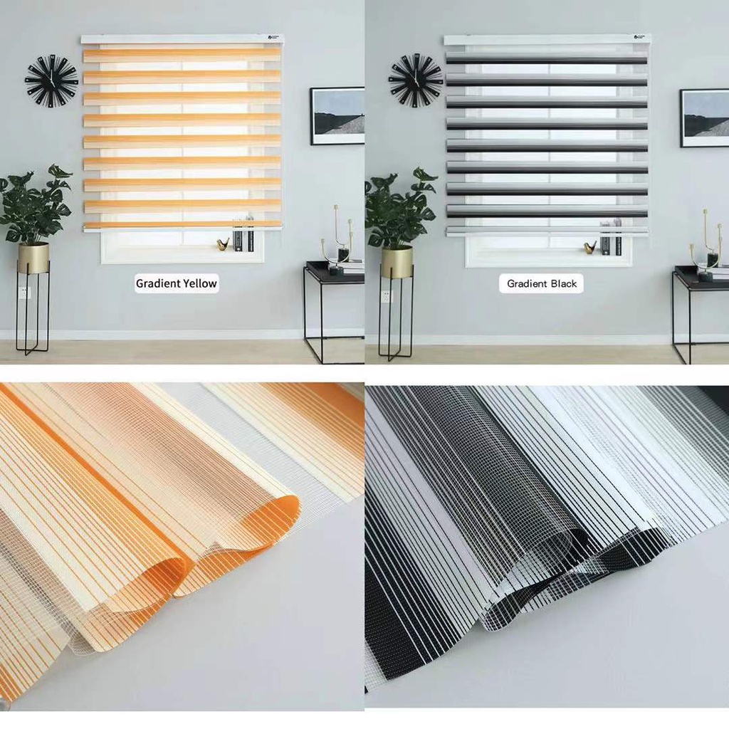DCdecor Tricolor Blinds Korean Gradient Blinds Soft Screen Roll 60/80/100/120/140*160cm | Shopee ...
