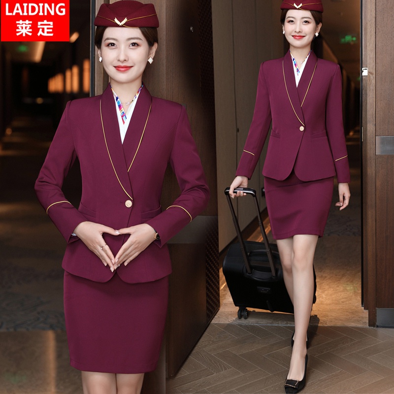9922 Stewardess High-Speed Rail Service Uniform Professional Suit Women ...