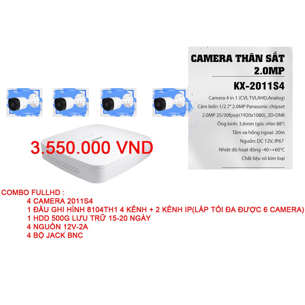 Combo 4 CAMERA IRON FRIENDLY CAMERA + 6 CHANNEL H265 + NEW FULLHD ...