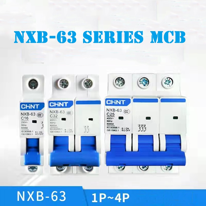 CHNT NXB-63 small circuit breaker switch air conditioner main gate 1P 2P 3P 4P C10 C16 C20 C32 ...