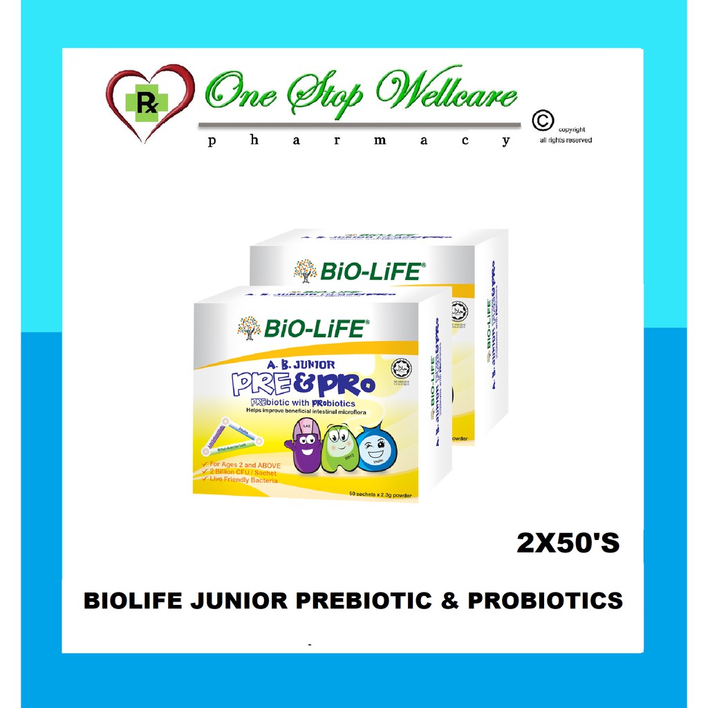 BIO-LIFE A.B. JUNIOR PRE & PRO 2X50'S (EXP:08/2025) | Shopee Philippines