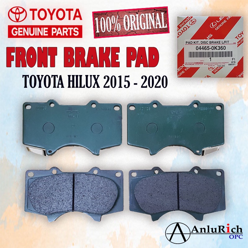 TOYOTA Genuine Front Brake Pad for Toyota Hilux 1GD/2GD 2015-2020 04465 ...