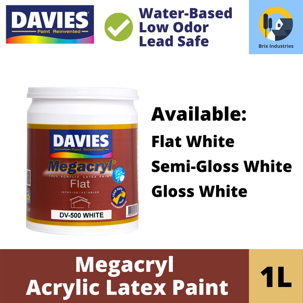 Davies Megacryl Premium Latex Paint 1 Liter Flat / Semi-Gloss / Gloss ...