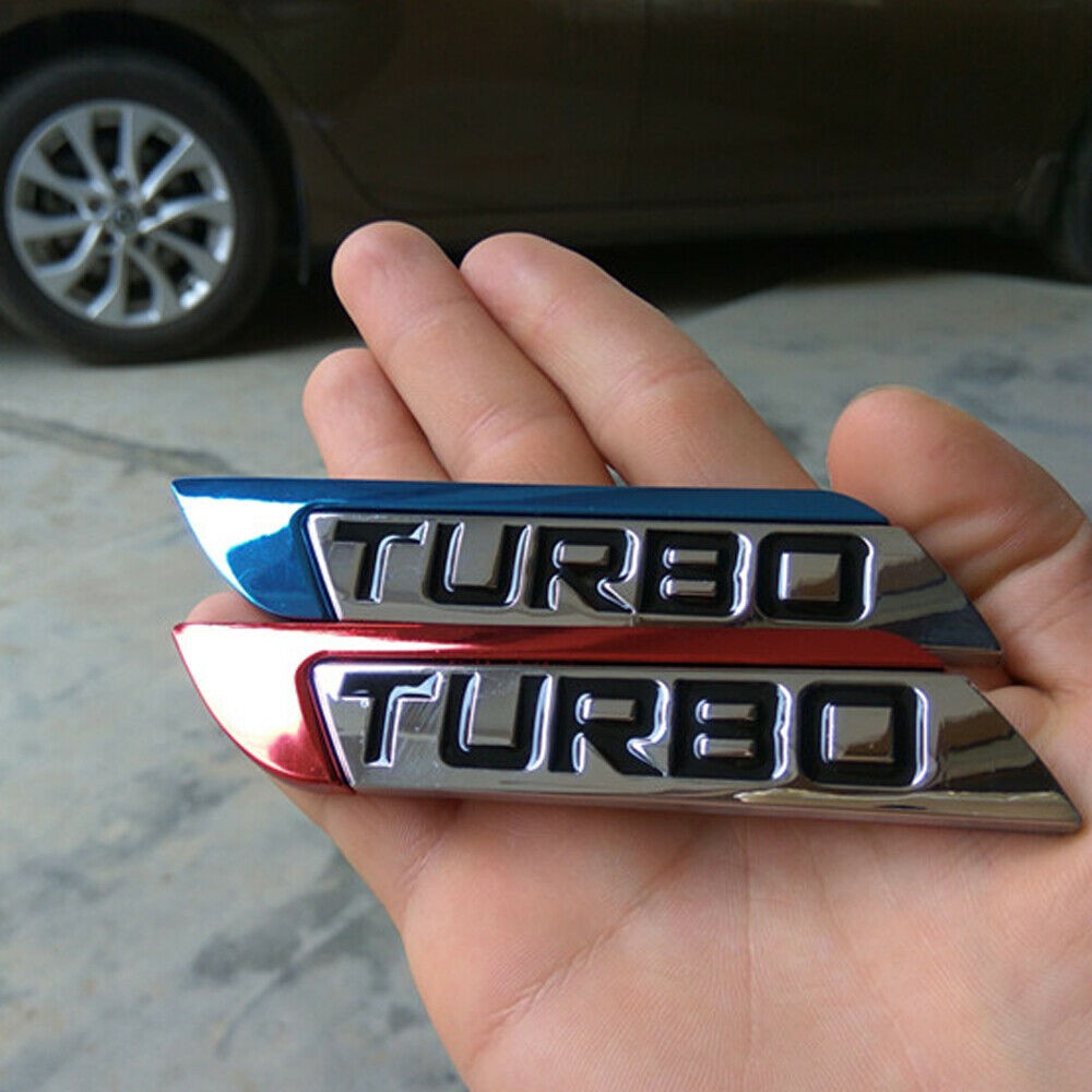 3D Metal Turbo Logo Fender Emblem Badge Car Body Decal Sticker Car ...