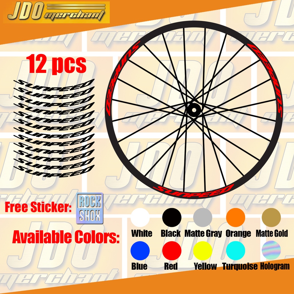 Sunspeed Bike Rim Stickers Bike Sticker 26 27.5 29er | Shopee Philippines