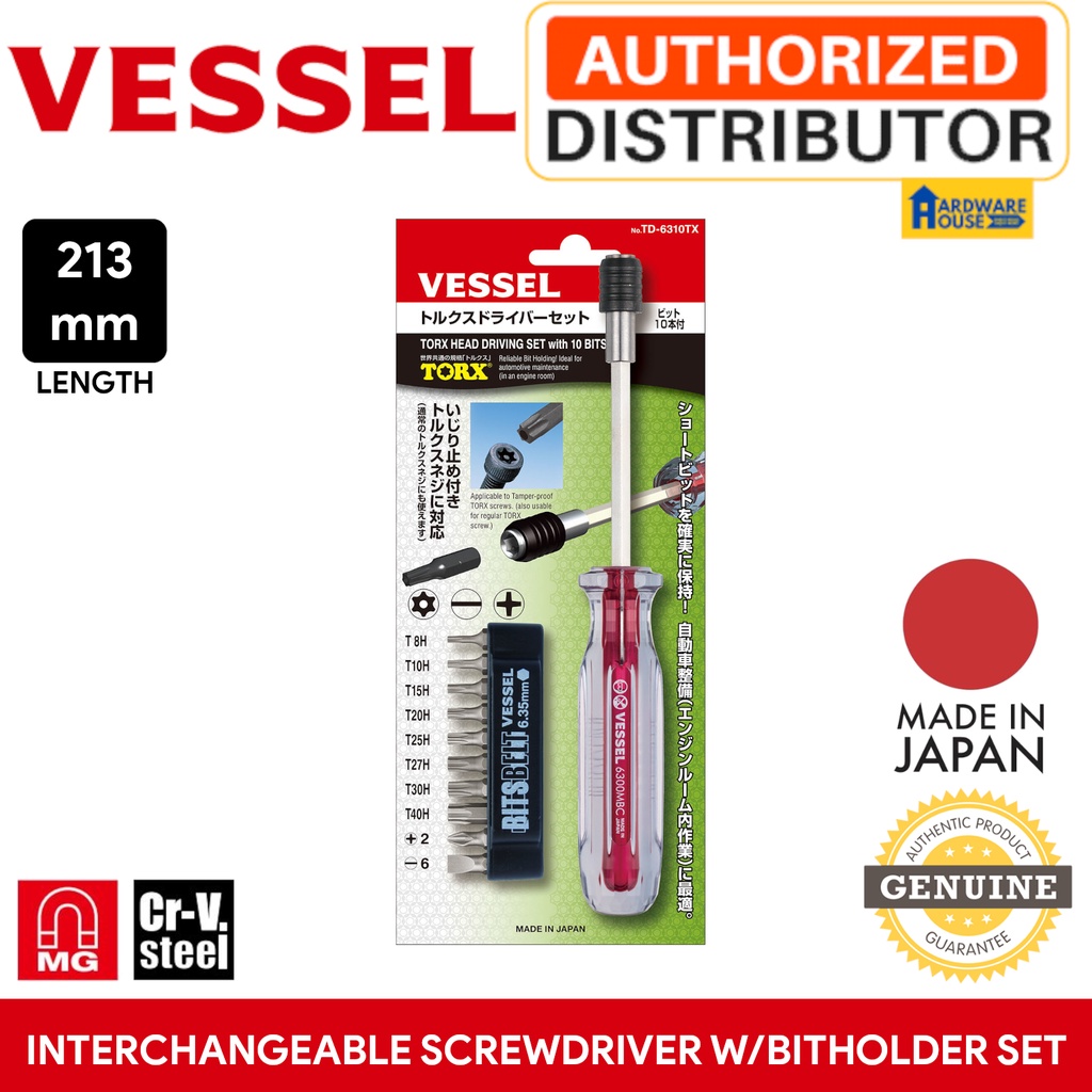 MADE IN JAPAN ORIGINAL Interchangeable Screwdriver Screw & TORX ...