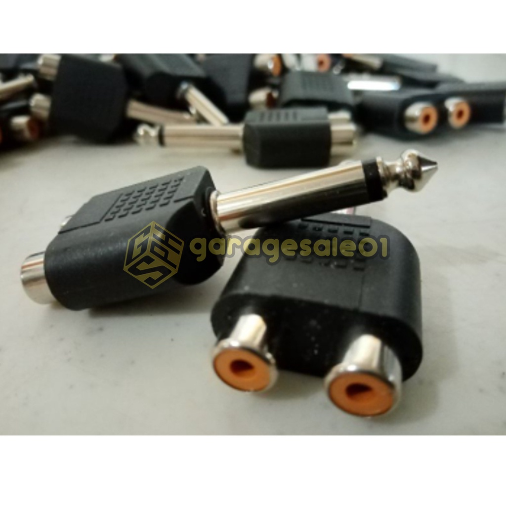 Dual RCA Jack To PL55 Mono Plug Microphone Socket Audio Connector ...