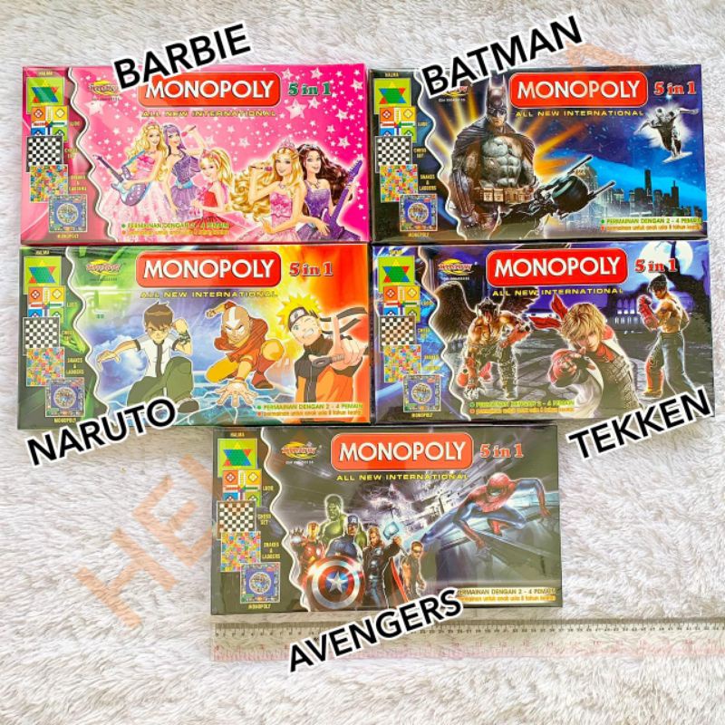 International MONOPOLY Toys 5 IN 1 & 4 IN 1 CATUR LUDO HALMA Snake ...