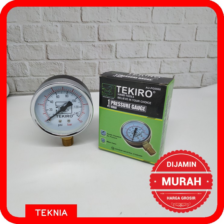 Ampere BAR PRESSURE GAUGE Tekiro 10 BAR / Tekiro Meter Compressor Air ...