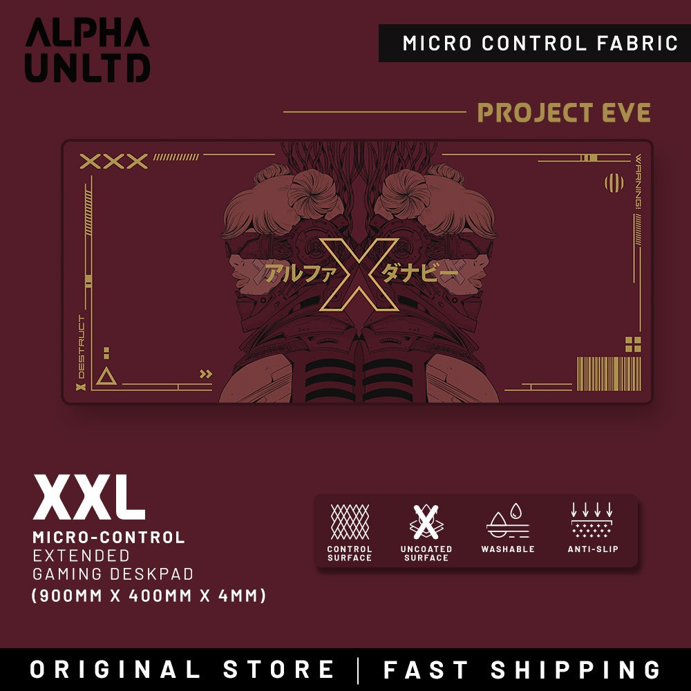 alpha unltd "project | eve" xxl | micro-control gaming mousepad ...