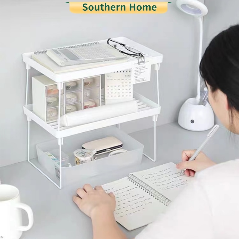 A15 COD【Manila】Foldable Desktop Storage Rack Desk Rack Organizer ...