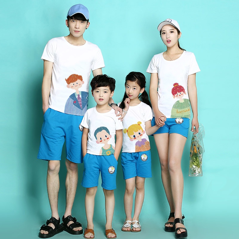 Cute Cartoon Portrait Family Shirt Family Matching T Shirt Daddy Mommy ...