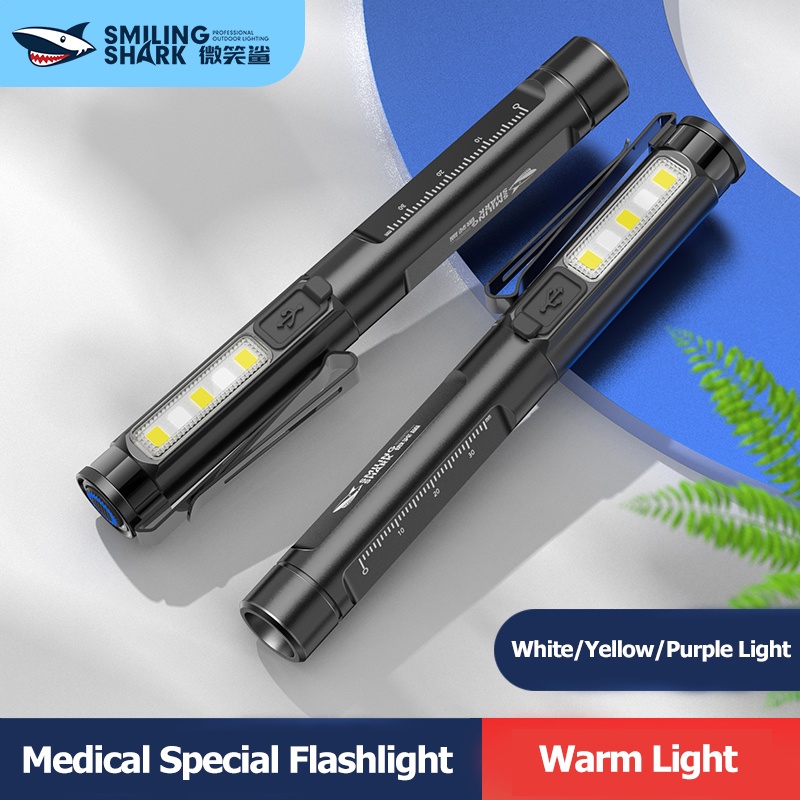 Smiling Shark Sdyk01 Mini Flashlight Led Medical With White Yellow ...