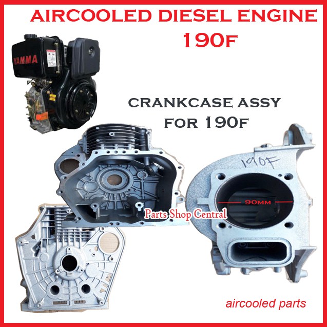 Crankcase Assy 190F (90mm) for Aircooled Diesel Engine kingstone, Yamma ...