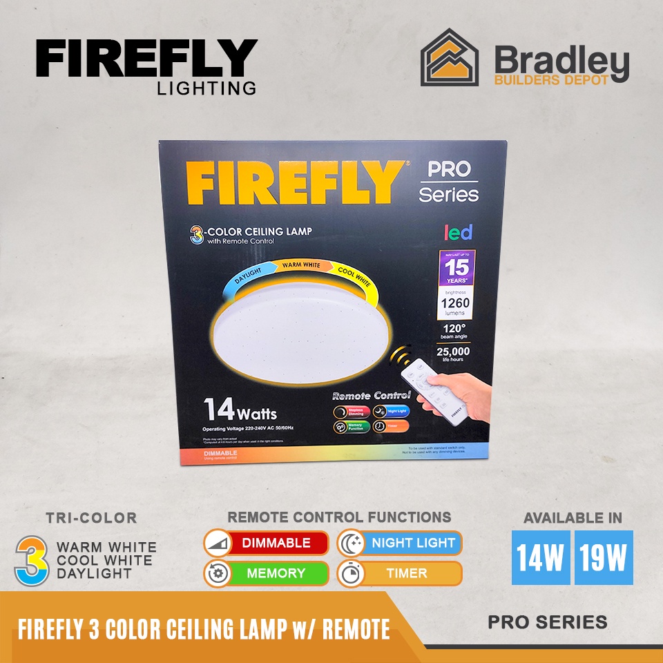 Firefly PRO Series 3 Color Ceiling Lamp with Remote Control (Daylight ...