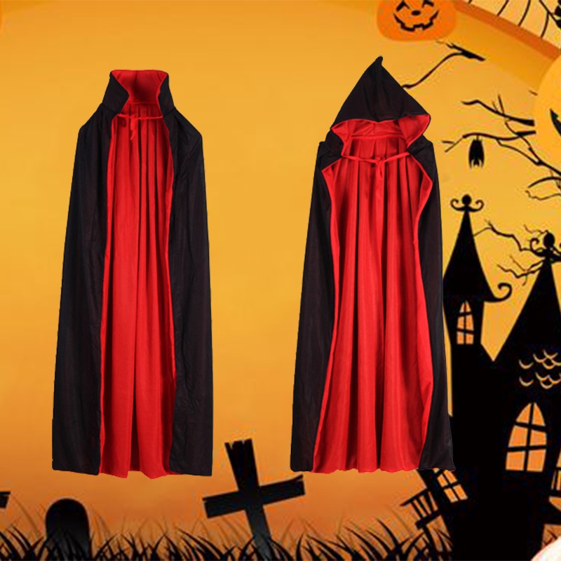 Gothic Sorceress Vampire Cloak Hooded Cape Ideal For Halloween Carnival ...