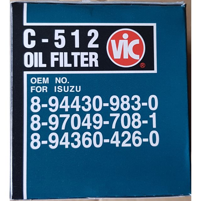 VIC C-512 Oil Filter for Isuzu Fuego Crosswind Elf Hi-Lander | Shopee ...