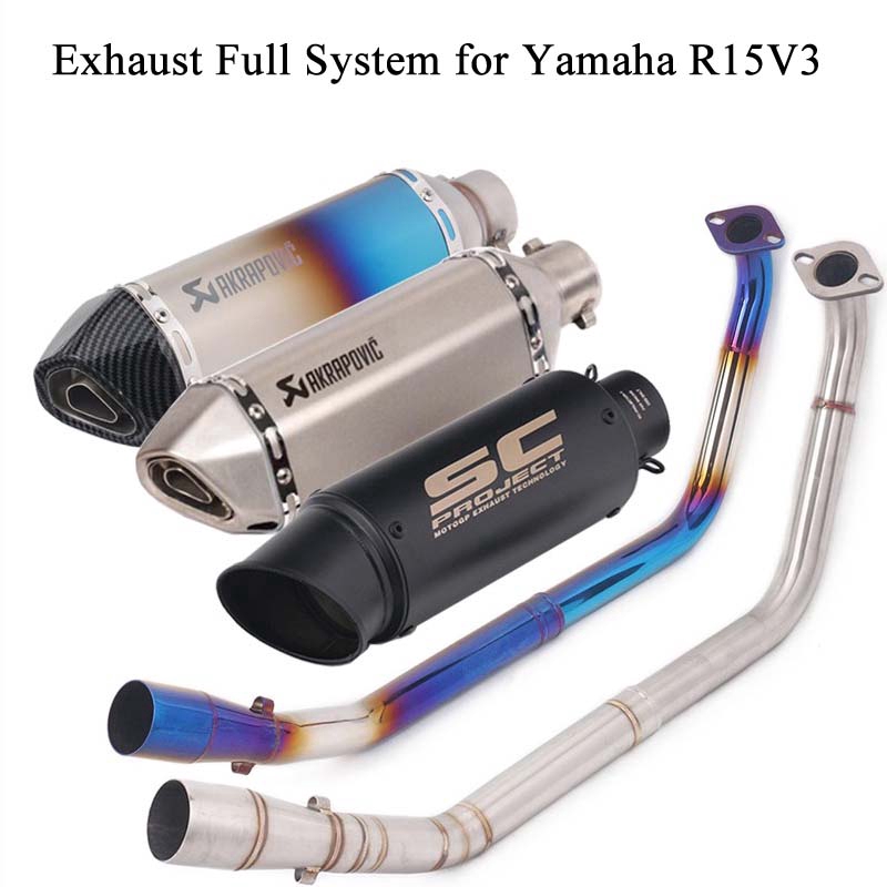 Full Exhaust System for YZF-R15V3 MT15 XSR155 Plug and Play Full System ...