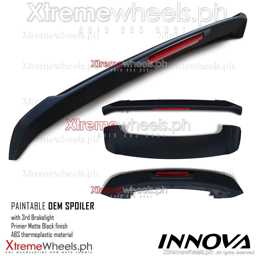 Innova J E G V 2016-2025 With Primer Black Rear Spoiler With 3rd Break ...