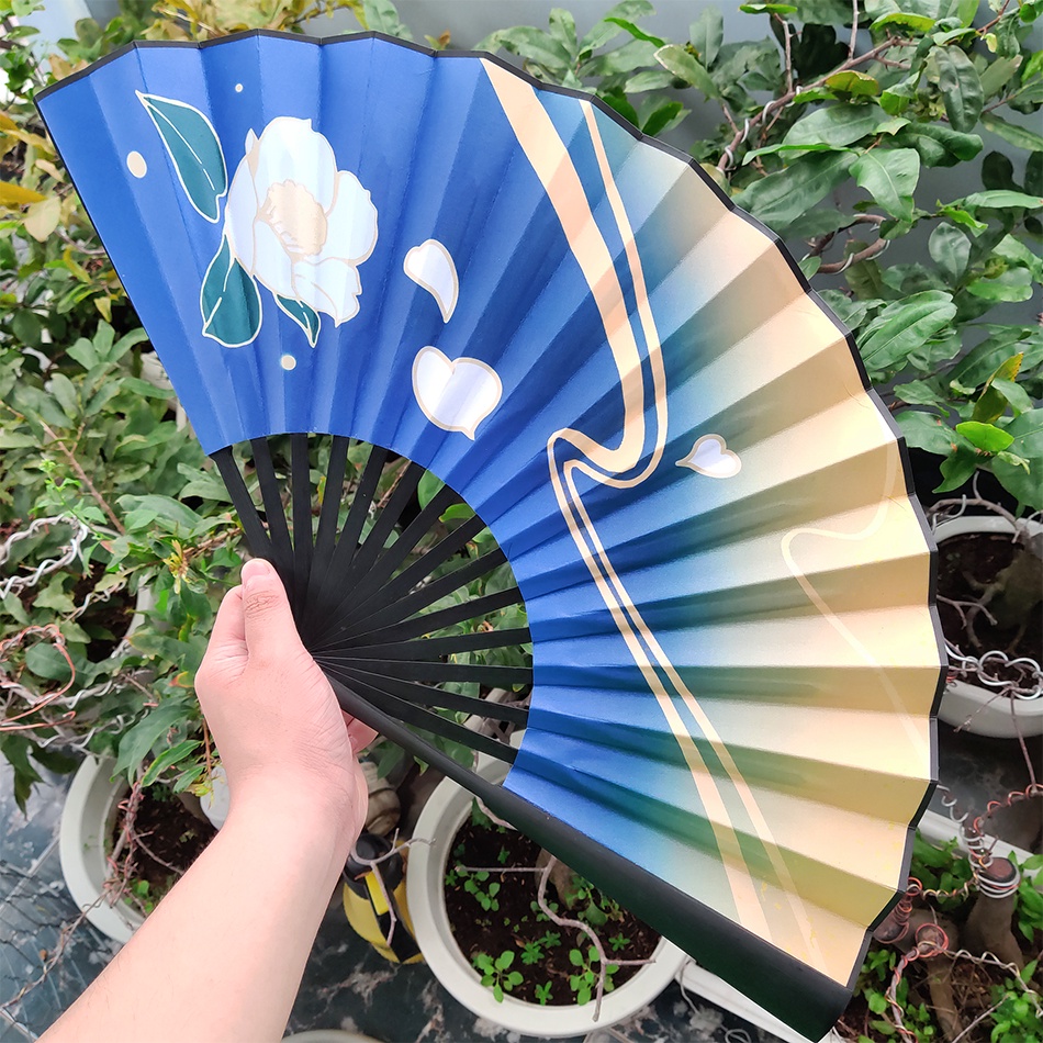 Handheld folding fan of Ayaka game character Genshin Impact Chibi cute ...