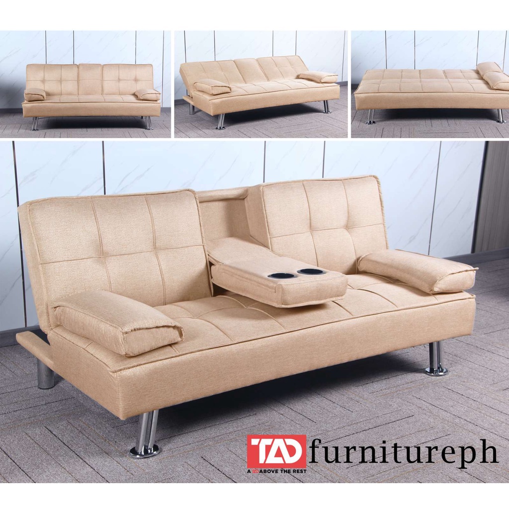TAD SF21 SOFA BED (LIGHT GRAY FABRIC, LIGHT BROWN FABRIC BLACK FABRIC ...