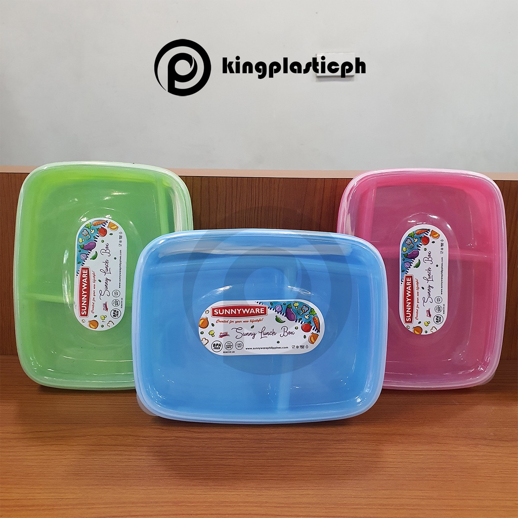 Sunnyware Bento Box Lunch Box Plastic with Utensils Spoon and Fork ...