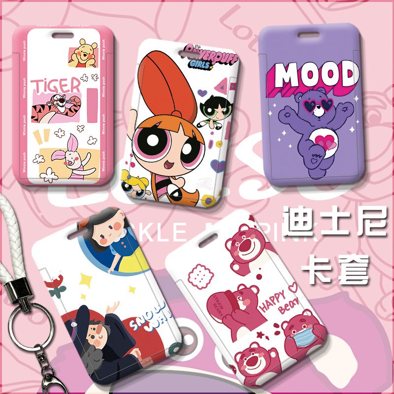 Disney Cute Cartoon Mickey Winnie LotsoStudent School ID Card Holder ...