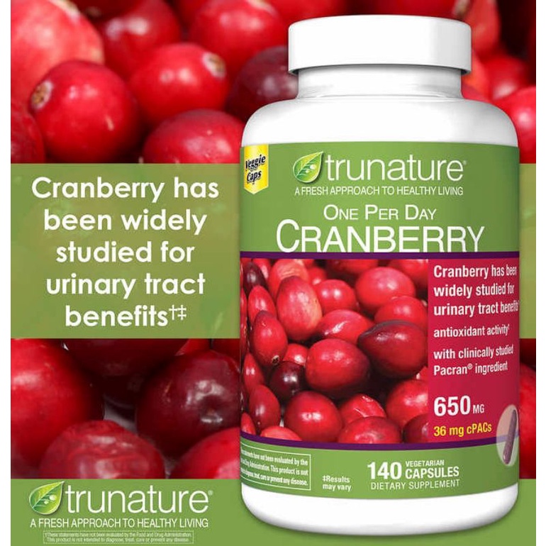 Trunature cranberry (650mgx140capsules) | Shopee Philippines