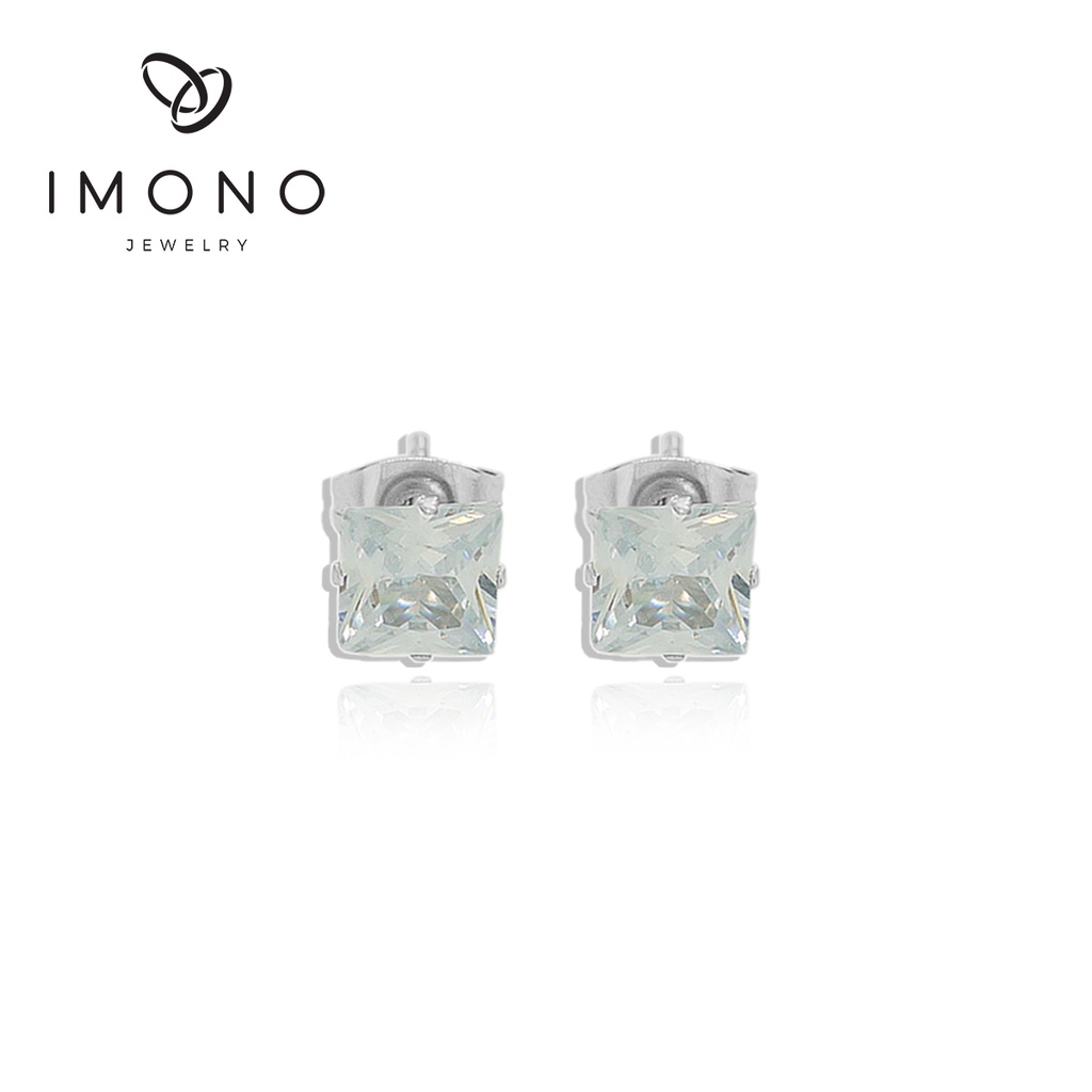 Imono Jewelry 10742IST Princess Cut Stud Earrings 7MM | Shopee Philippines