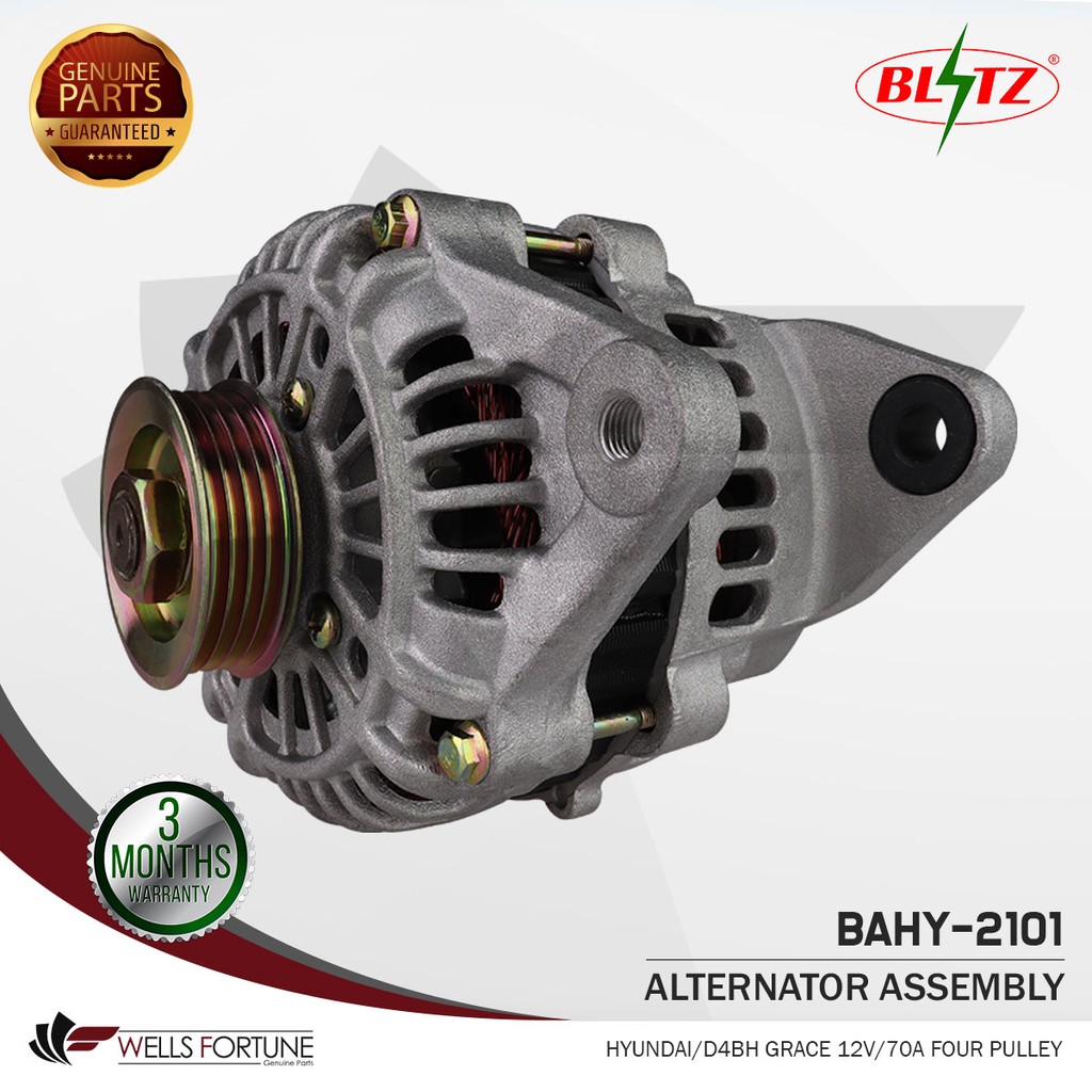 HYUNDAI D4BH GRACE WITH PUMP 12V 70A FOUR PULLEY BLITZ ALTERNATOR ...