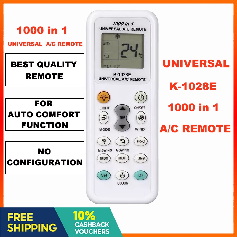 1000 In1 K 1028e Universal Wireless Remote Control Ac Digital Lcd