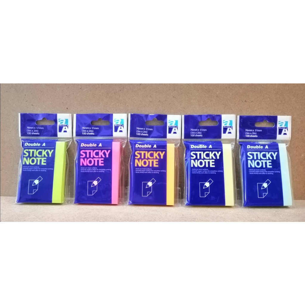 2'x3' Inch Double A Sticky Note (100 Sheets/Pack) | Shopee Philippines