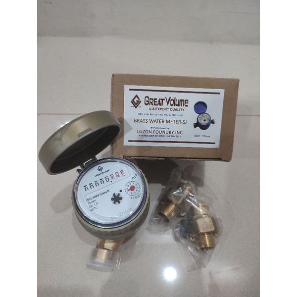 Great Volume Brass Water Meter - SJ 1/2 with two tail piece (Authentic ...
