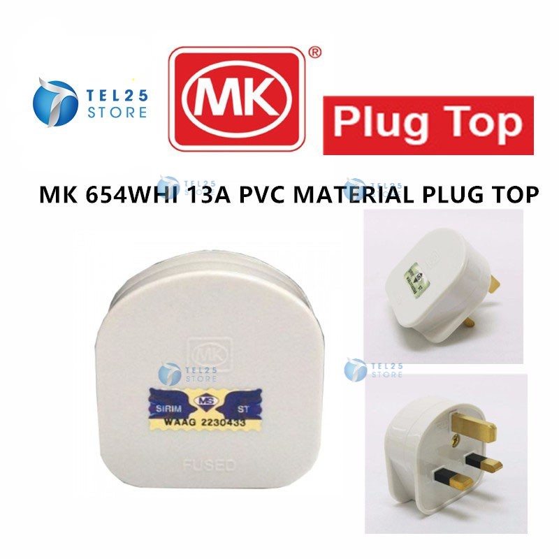 [ 1 UNIT ] MK 646 WHI 13A Heavy Duty 3 PIN Bakelite PLUG TOP heavy duty ...
