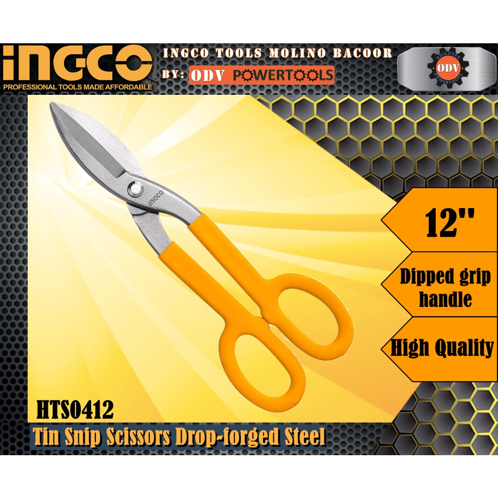 Ingco HTS0412 12" Tin Snip Scissors Drop-forged Steel - ODV POWERTOOLS ...