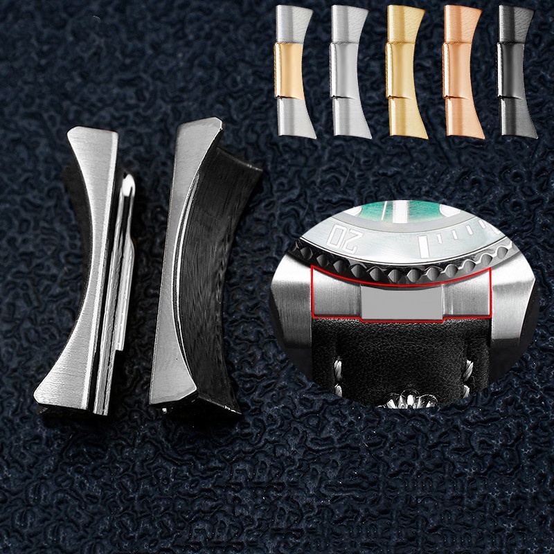 2pcs 20mm Solid Stainless steel Curved End Link No Gaps Connection ...