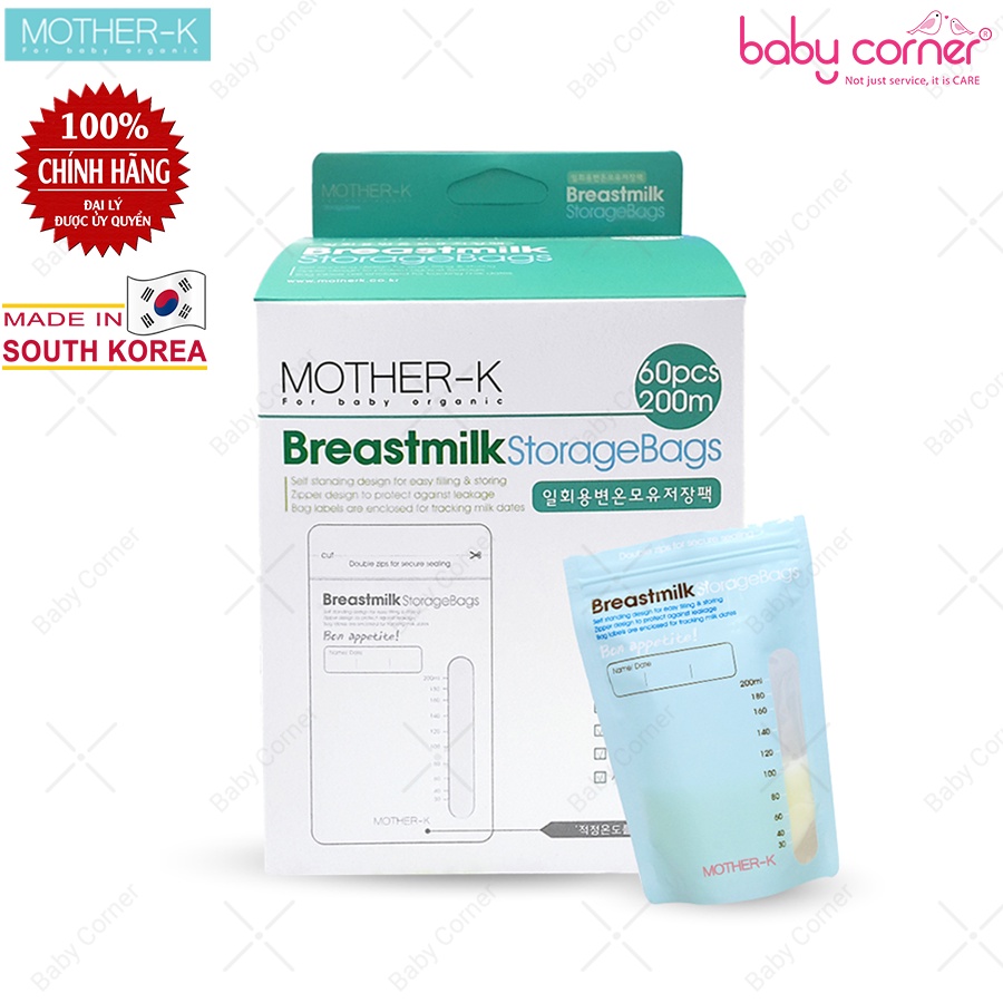 Mother-k KOREAN HEAT SENSOR MILK STORAGE BAG (BOX OF 60 BAGS 200ML ...