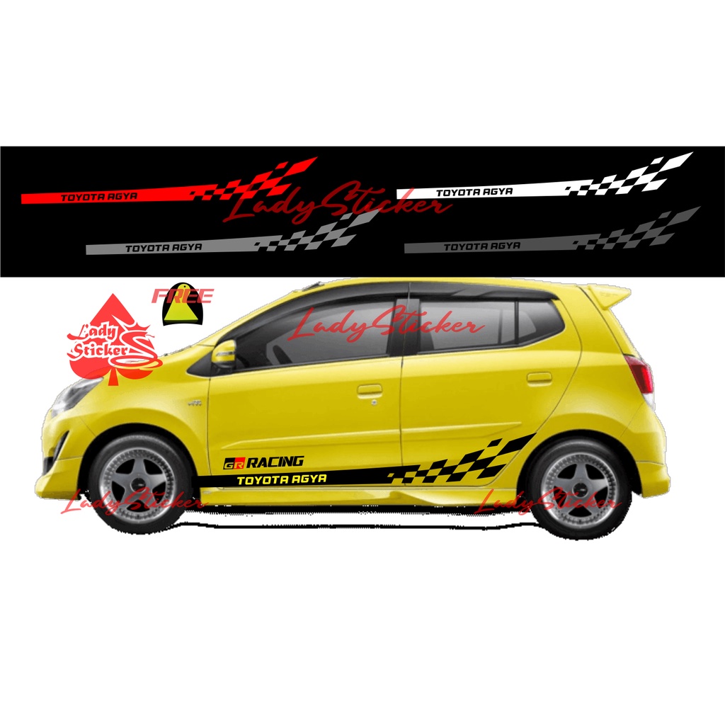 Toyota AGYA STICKER TOYOTA NEW AGYA DAIHATSU AYLA GAZO RACING CAR ...