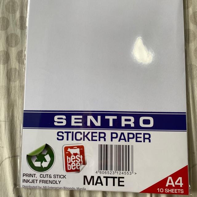 10 Sheets Sentro Matte / Glossy Sticker Paper Paper Matte Sticker Paper ...