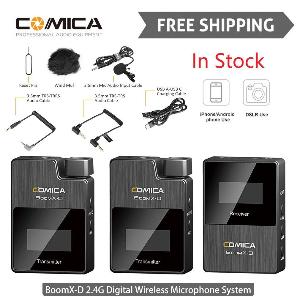 COMICA BoomX-D D1 D2 2.4G Digital Wireless Microphone System Mini Lapel ...