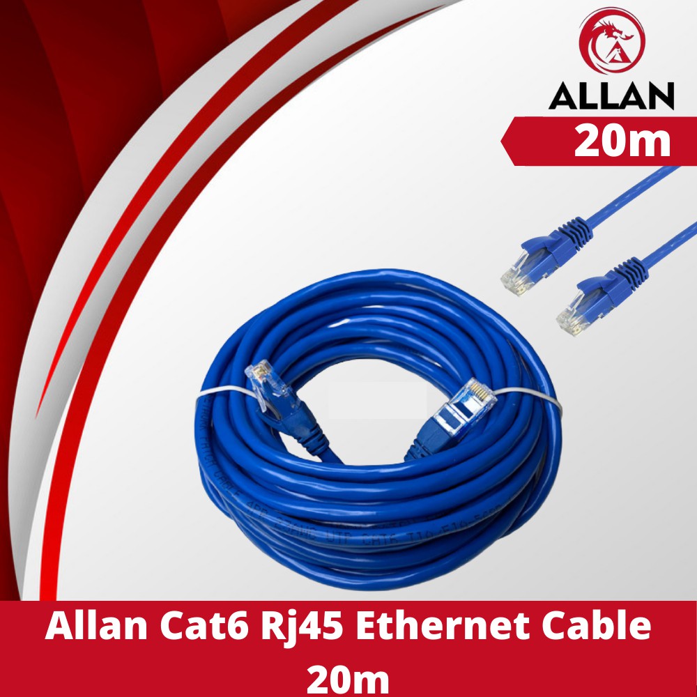Allan Cat6 Lan Cable 10M/20M/30M/40M/50M/ Cat6E UTP Lan Cable Patch ...