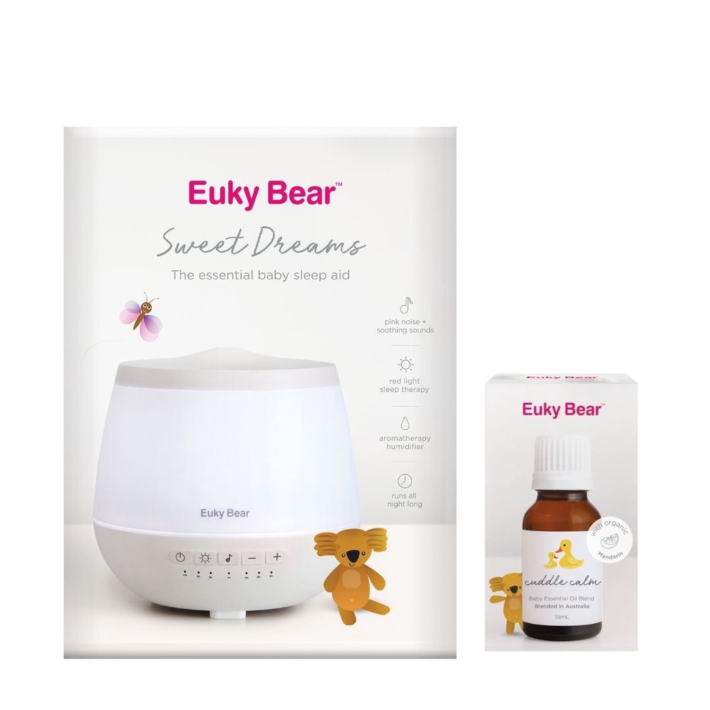 Euky Bear Sweet Dreams Sleep Aid Humidifier + Cuddle Calm Essential Oil ...