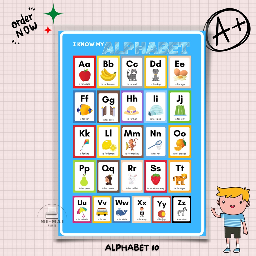 AFFORDABLE ALPHABET CHARTS (A4 LAMINATED) / MI-MAI PRINTS | Shopee ...