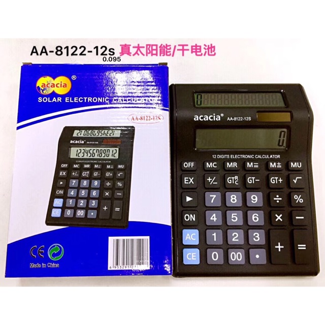 ACACIA SOLAR ELECTRONIC CALCULATOR AA~8122-12S big size,2WAY POWER ...