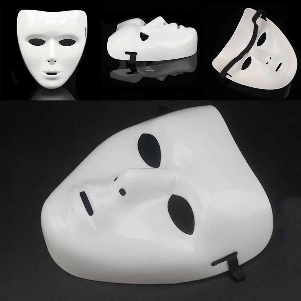White Face Mask Blank Plain Diy Mysterious Scary Masks For Halloween ...