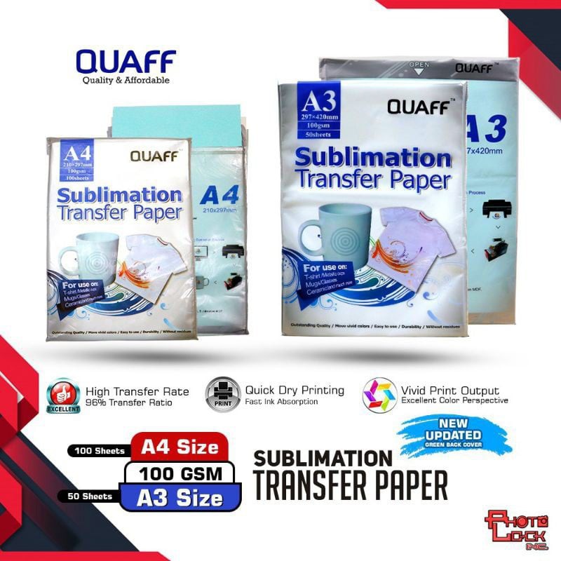 QUAFF SUBLIMATION TRANSFER PAPER A4/A3 | Shopee Philippines