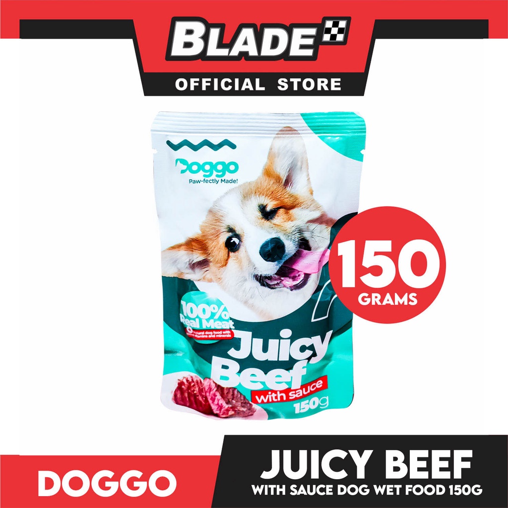 Doggo Juicy Beef With Sauce Wet Food 150g | Shopee Philippines
