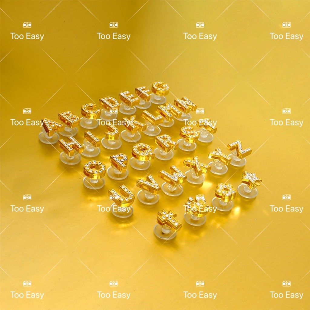 New Cros Gold Diamond jibbitz pins Charms Letter A-Z #COD | Shopee ...