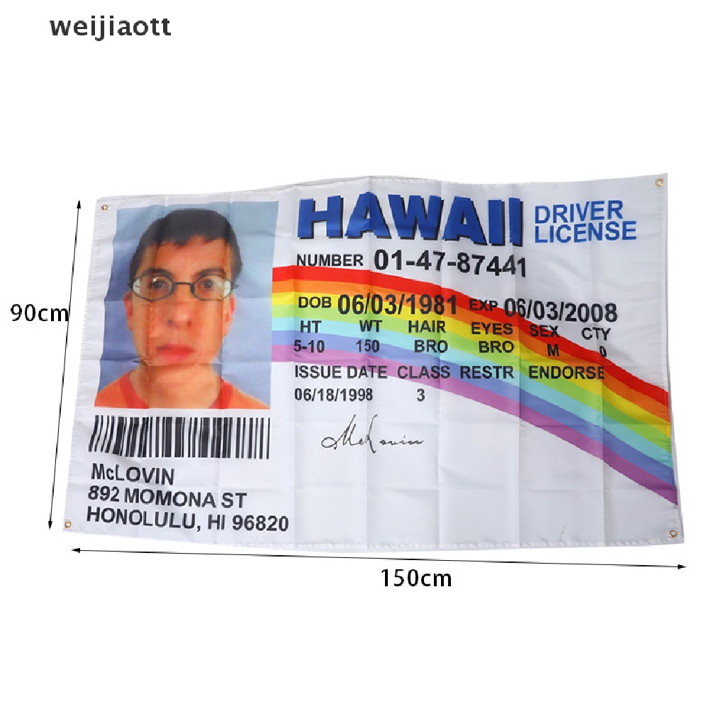 weijiaott Polyester 90x150cm 3x5 ft McLovin Flag ID Driver License Flag WT | Shopee Philippines