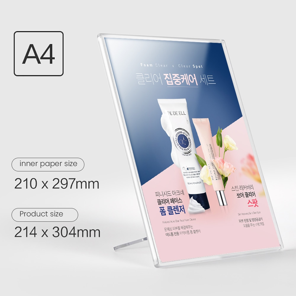 A4 Plastic Acrylic Sign Holder Picture Paper Advertisement Display ...